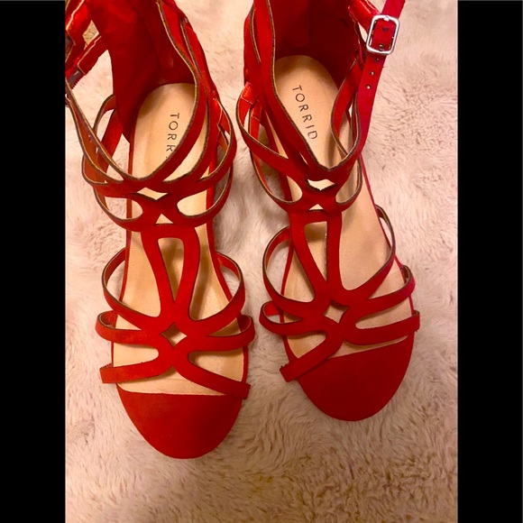 torrid | Shoes | Torrid Red Suede Wedge | Poshmark